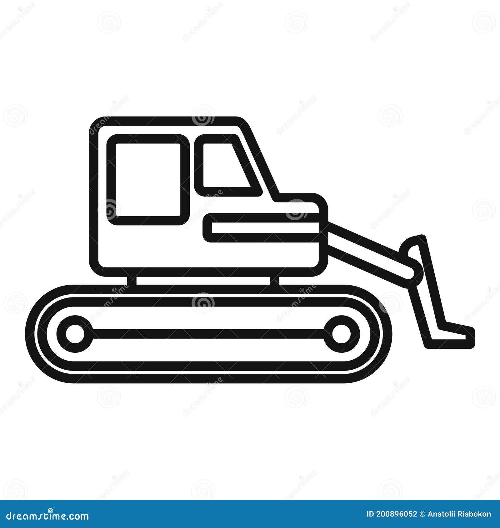 Machine Bulldozer Icon. Outline Machine Bulldozer Vector Icon For Web ...