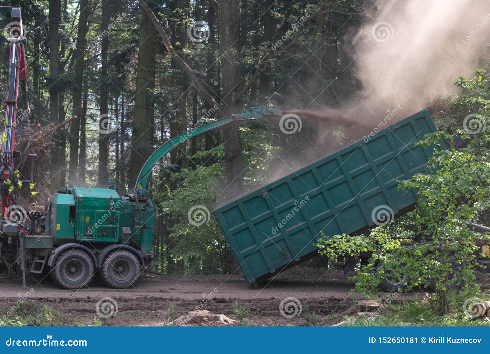 Machine Chipper Forrest Cut Trees Sunny Day Save Planet Stock Image ...