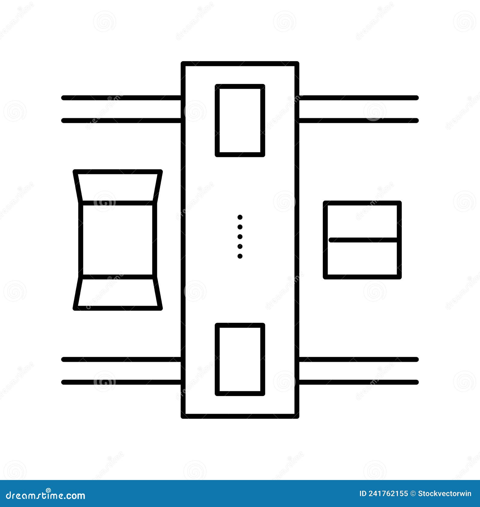 Machine for Closed Boxes Line Icon Vector Illustration Stock Vector ...