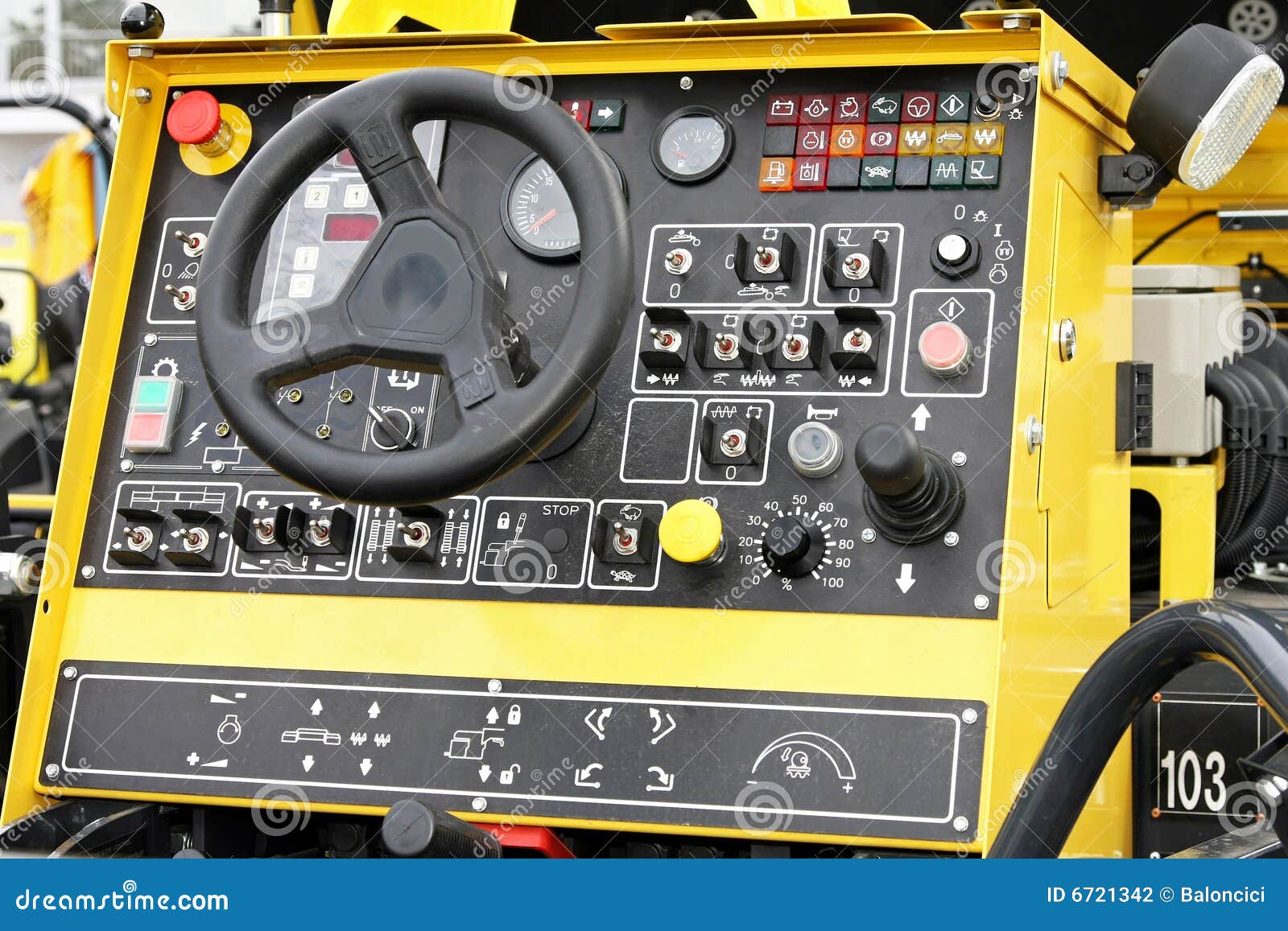 Machine cockpit stock photo. Image of yellow, equipment - 6721342