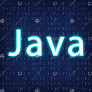 Machine Code Languages in Neon Style. Programming Languages Concept. Java on Binary Code ...