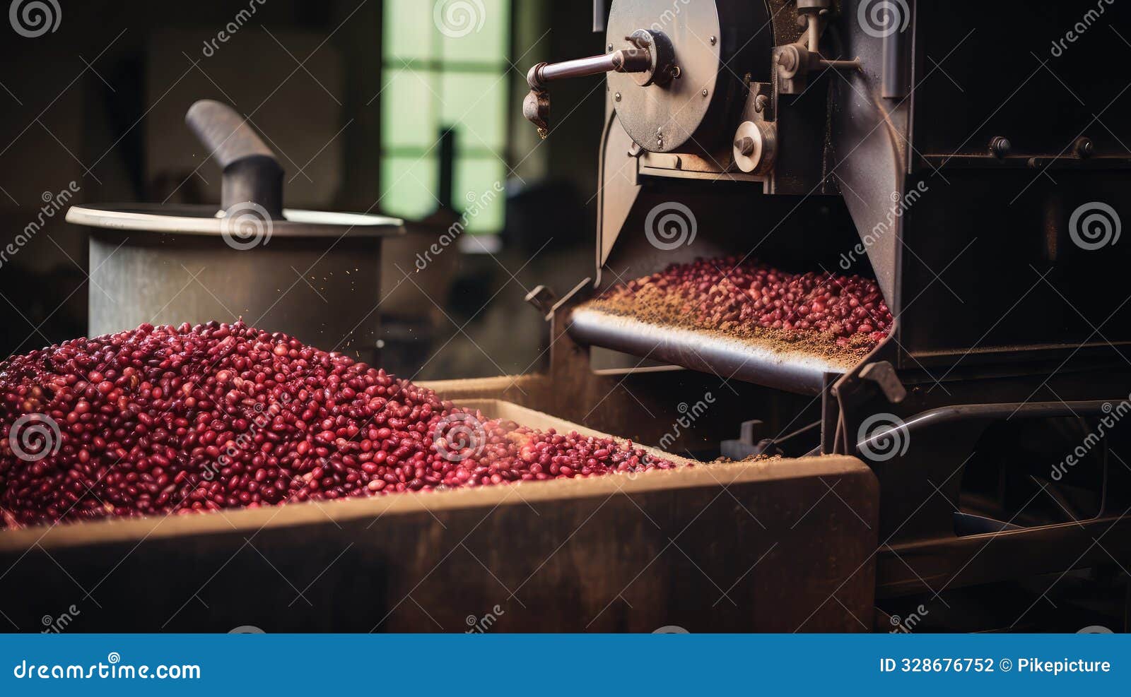Machine coffee processing stock illustration. Illustration of cherries ...