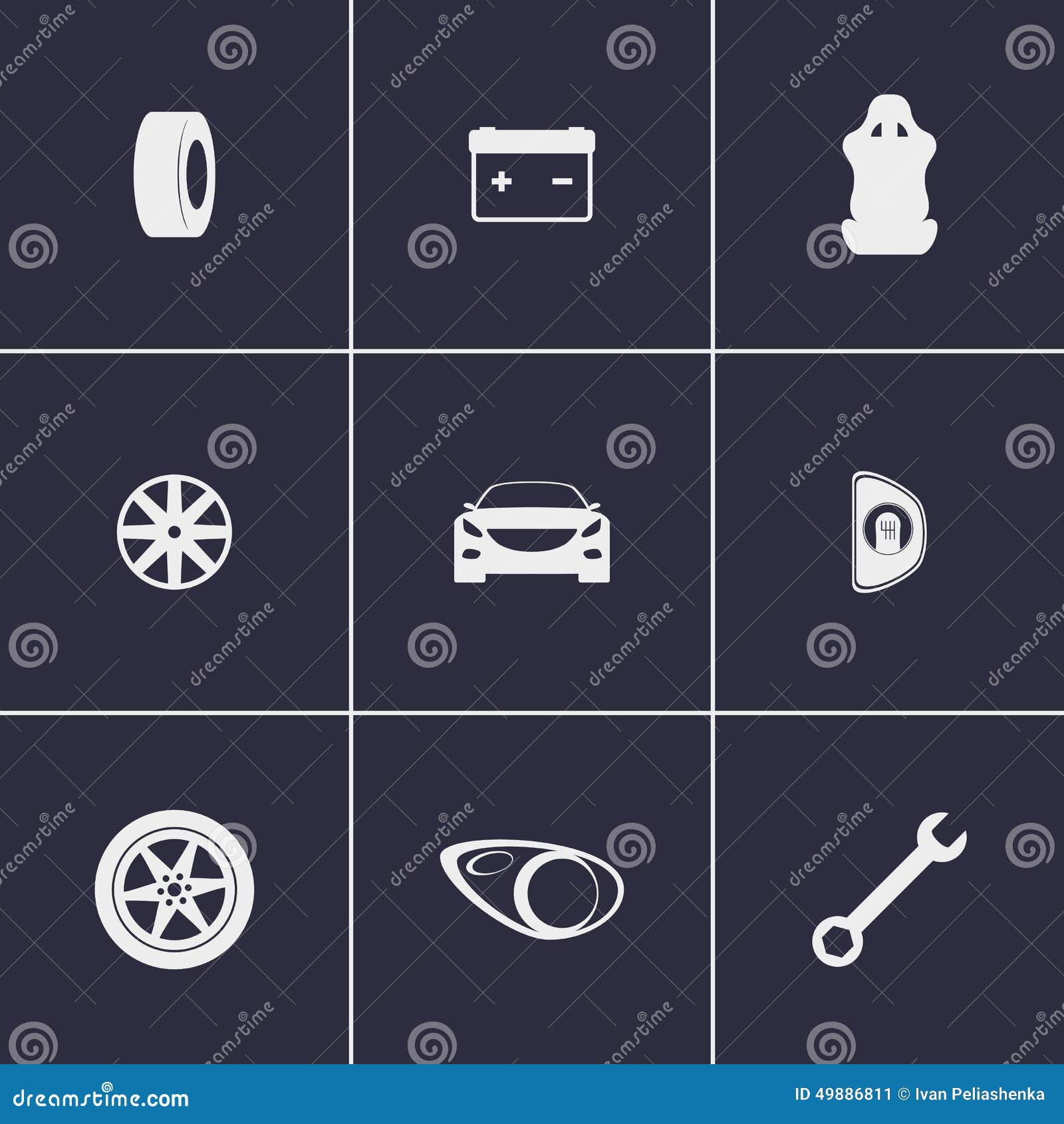 Machine components Icons stock illustration. Illustration of mechanic ...