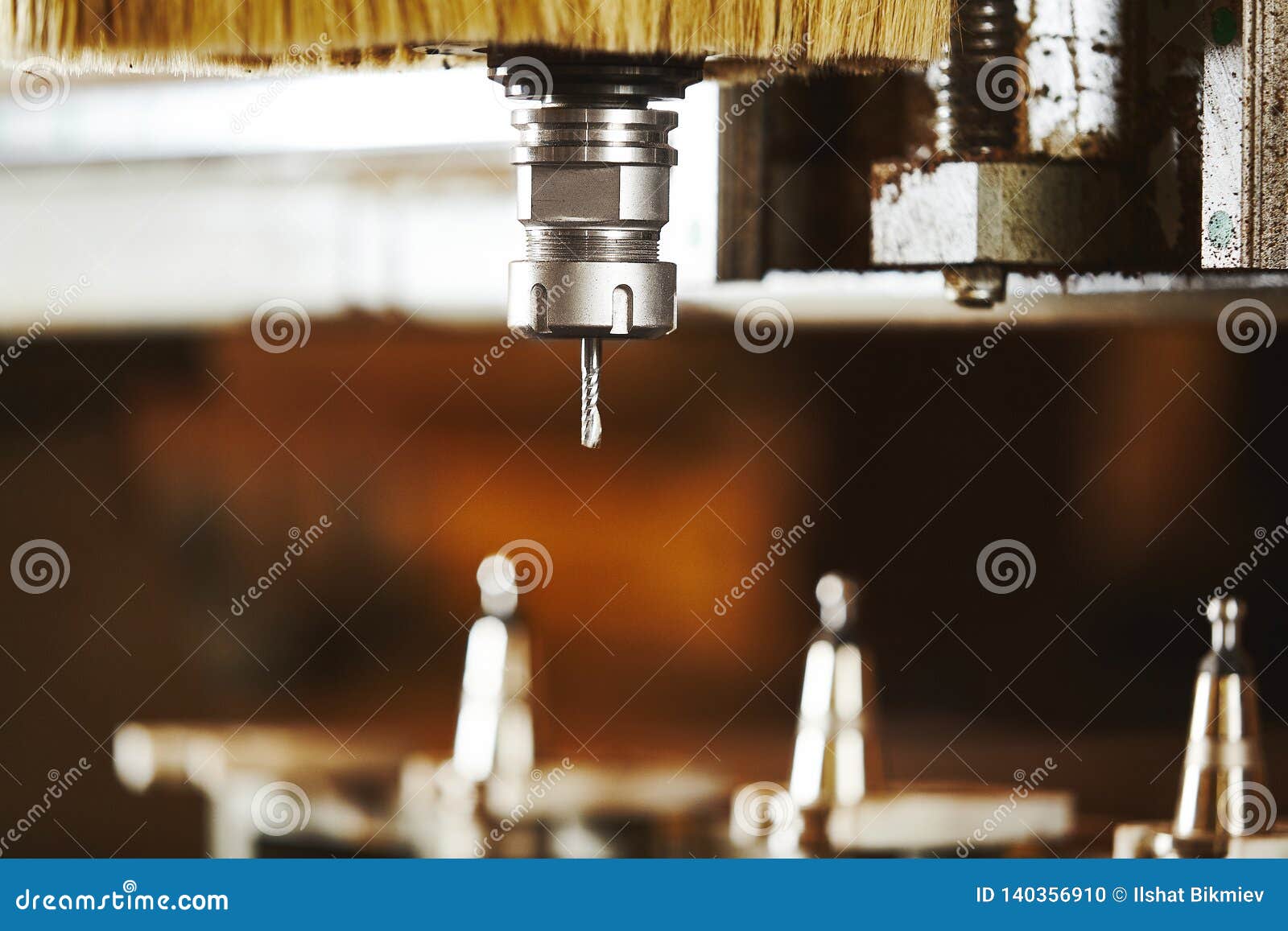 Machine with Computer Numerical Control for Cutting Wood with Various Router Bits. Stock Photo ...