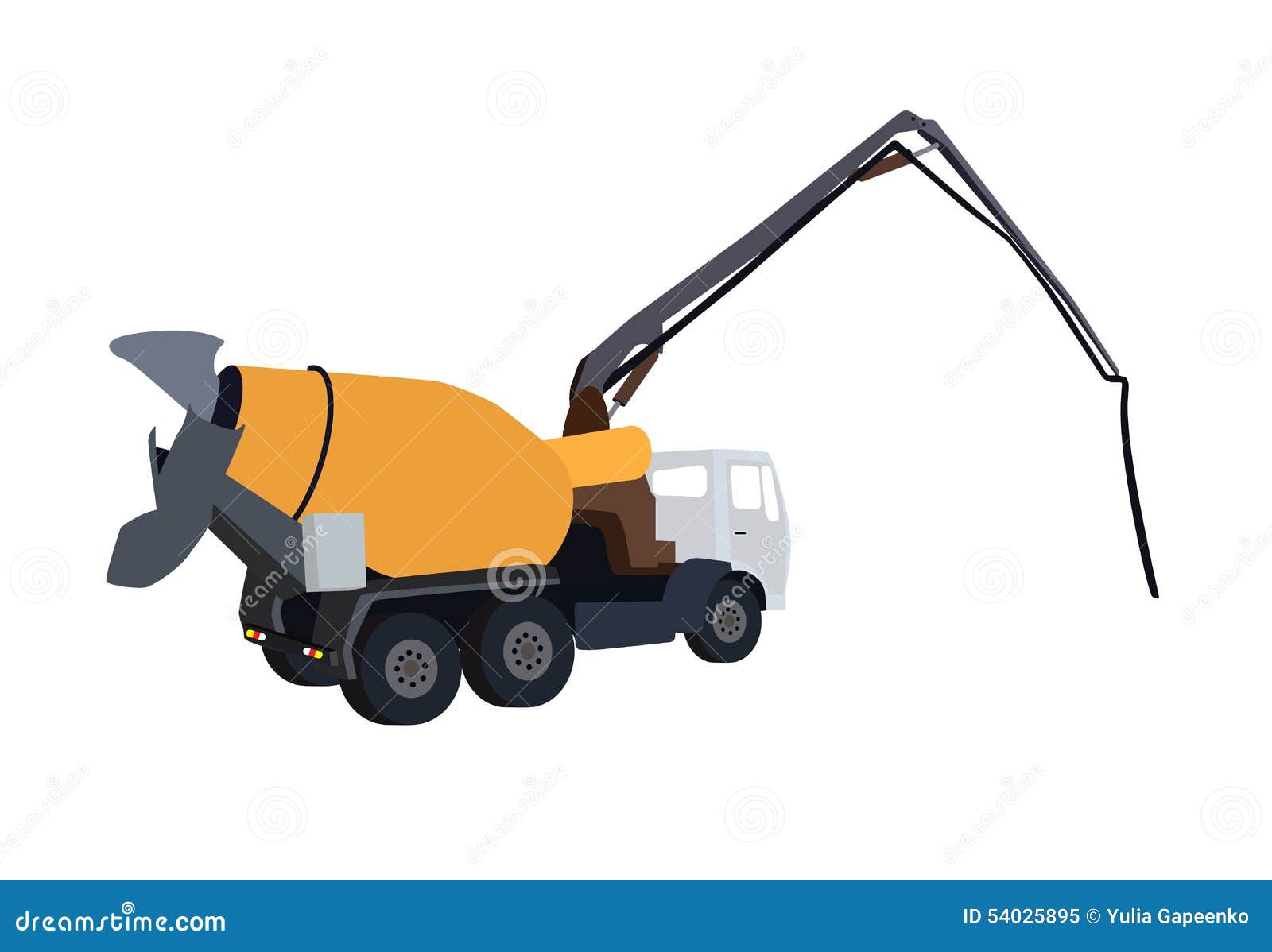 Machine Concrete Pump. Vector Illustration Stock Vector - Illustration ...