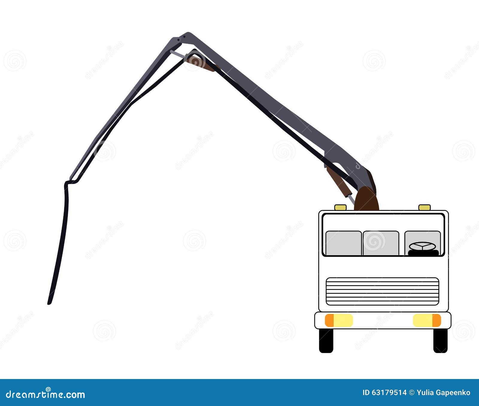 Concrete Pump Truck Silhouette Boom Pump Cartoon Vector | CartoonDealer ...