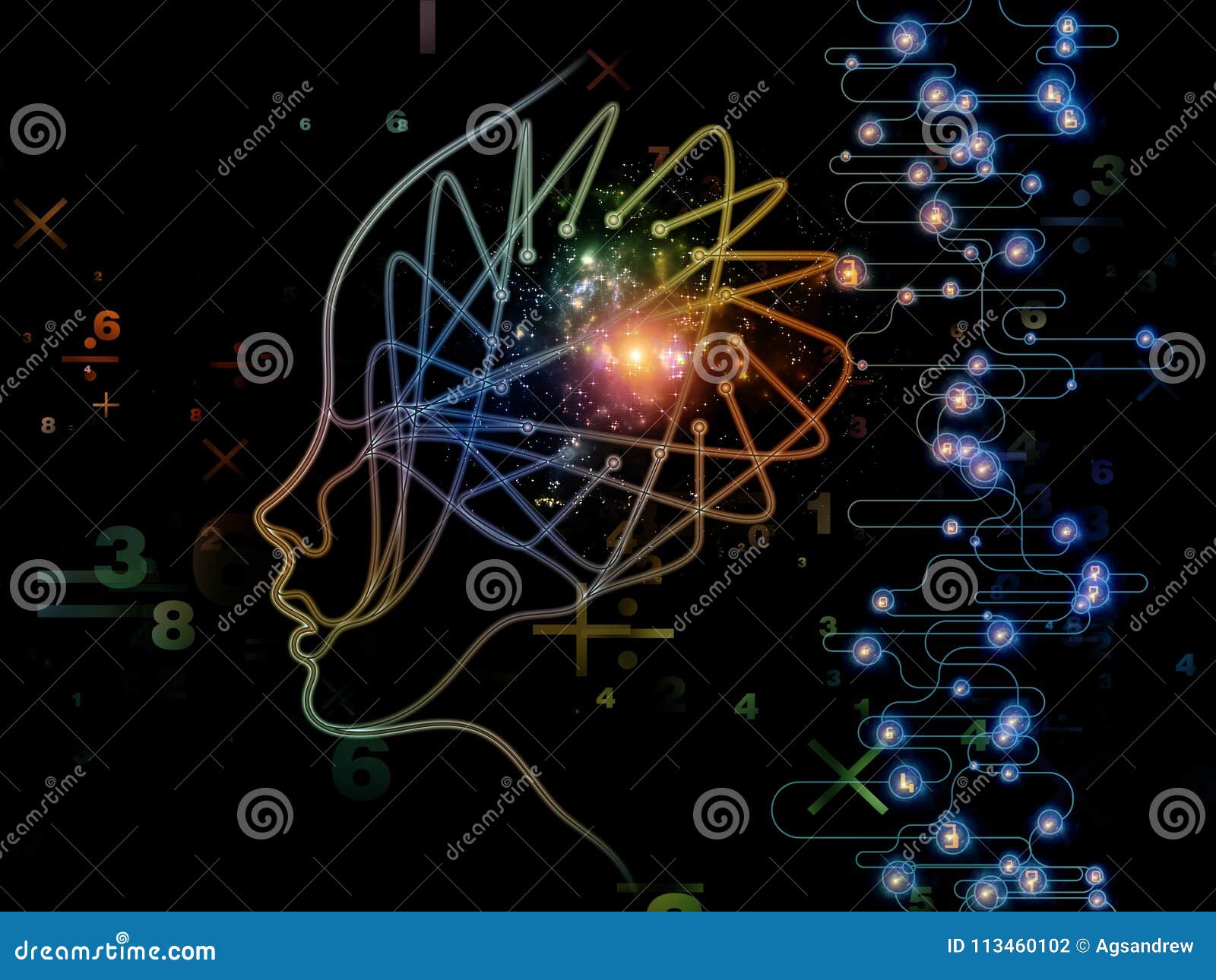 Machine Consciousness Abstraction Stock Illustration - Illustration of ...