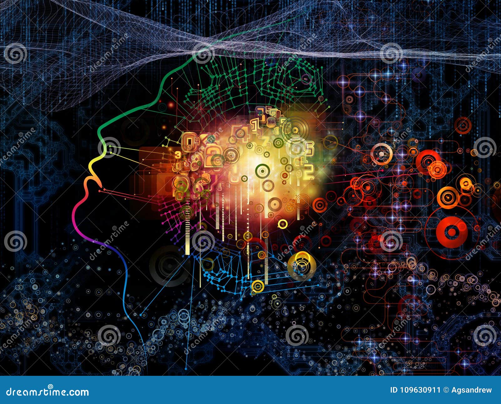 Machine Consciousness Backdrop Stock Illustration - Illustration of ...
