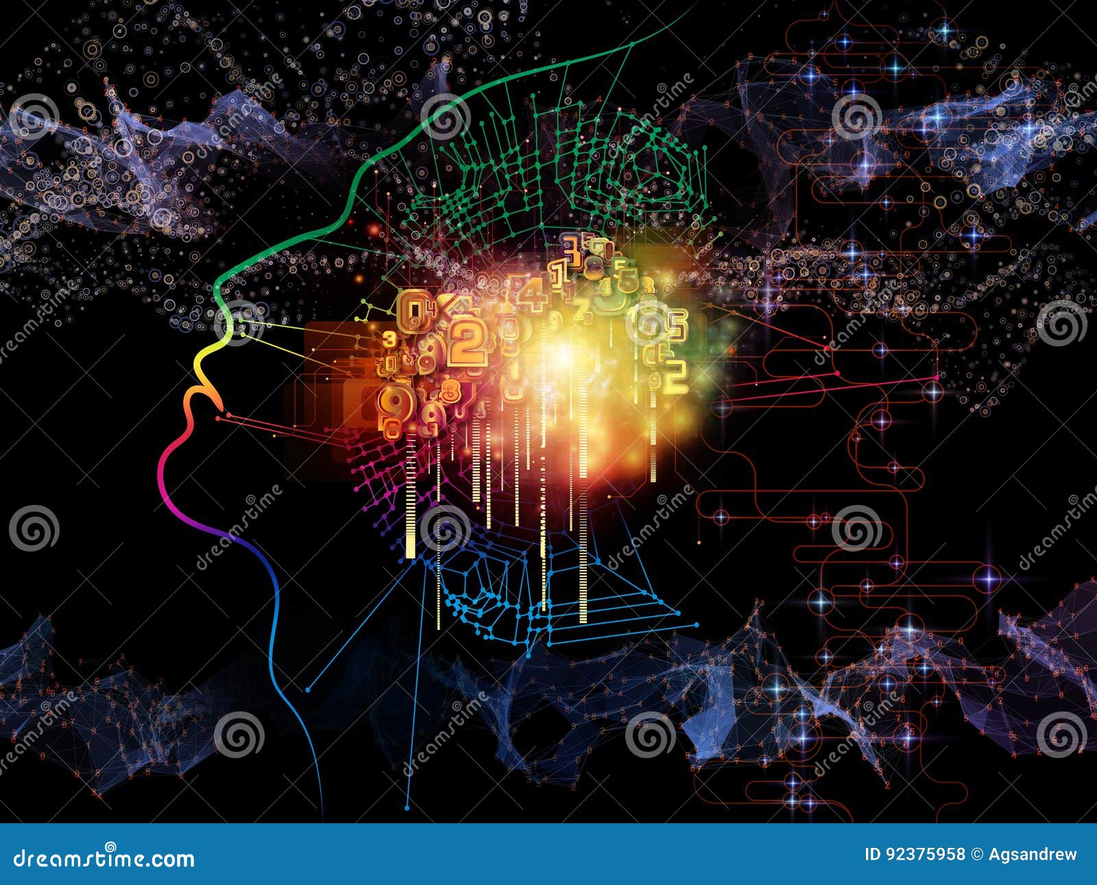 Machine Consciousness Backdrop Stock Photo - Image of calculation ...