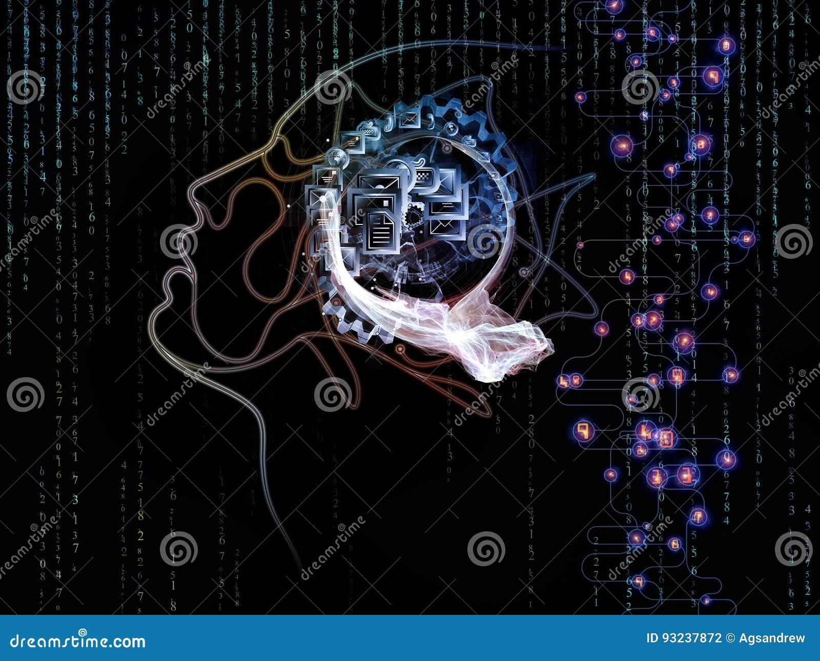 Machine Consciousness Backdrop Stock Illustration - Illustration of ...