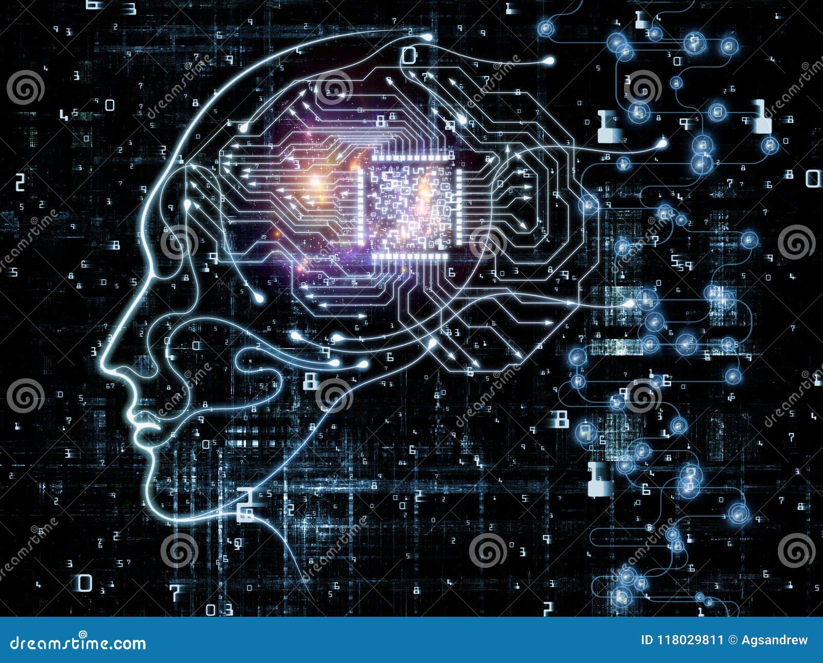 Machine Consciousness Mechanism Stock Illustration - Illustration of ...