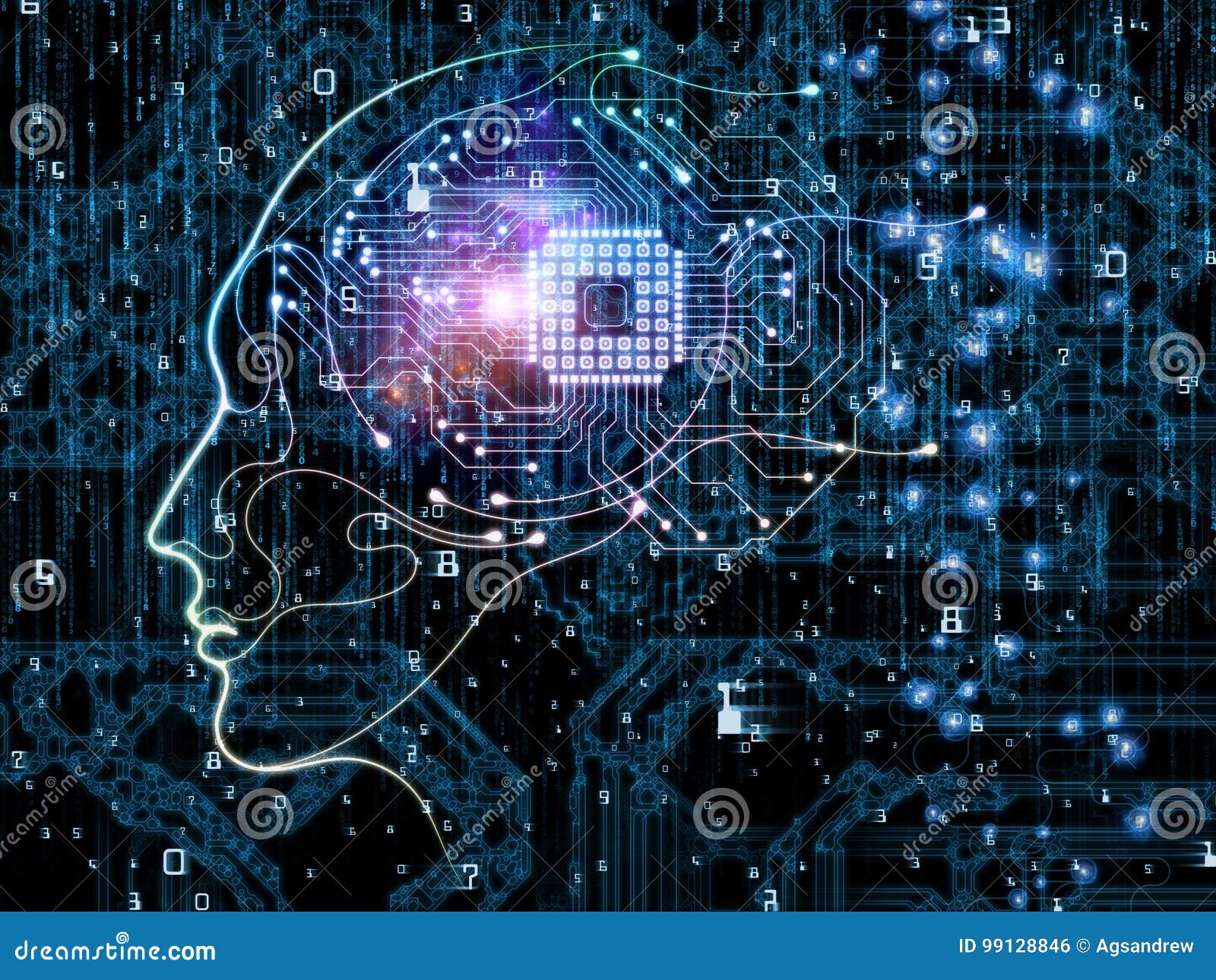 Machine Consciousness Processing Stock Illustration - Illustration of ...