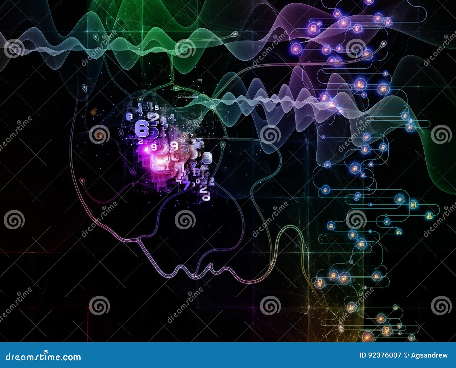 Machine Consciousness Processing Stock Illustration - Illustration of ...