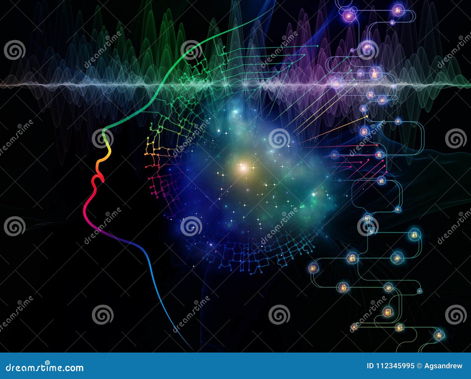 Machine Consciousness Visualization Stock Illustration - Illustration ...