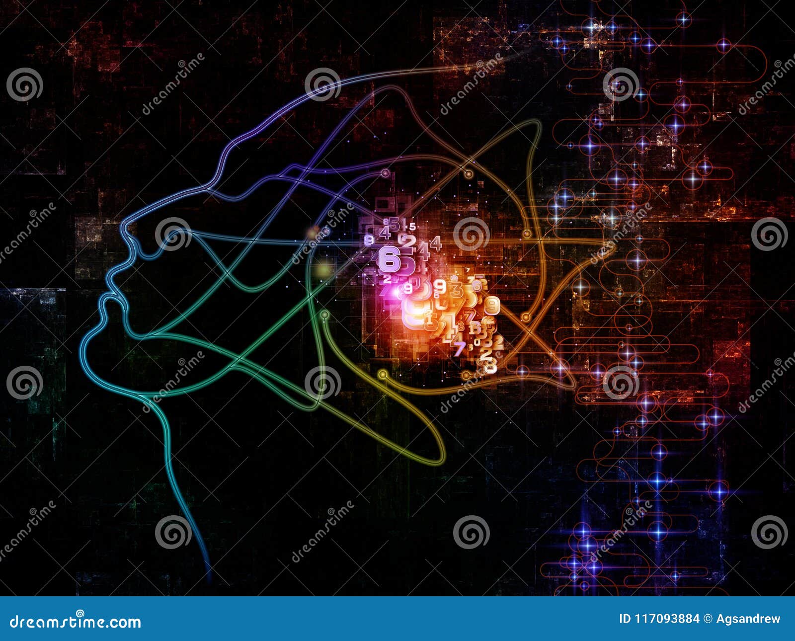 Machine Consciousness Visualization Stock Illustration - Illustration ...