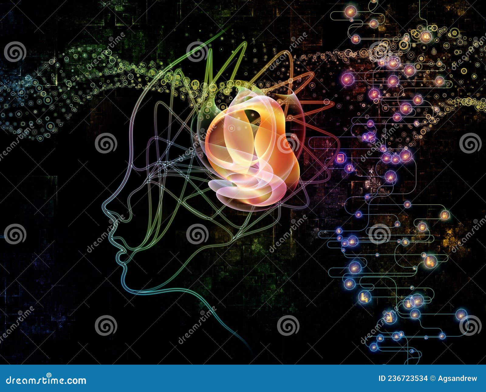 Machine Consciousness Visualization Stock Illustration - Illustration ...