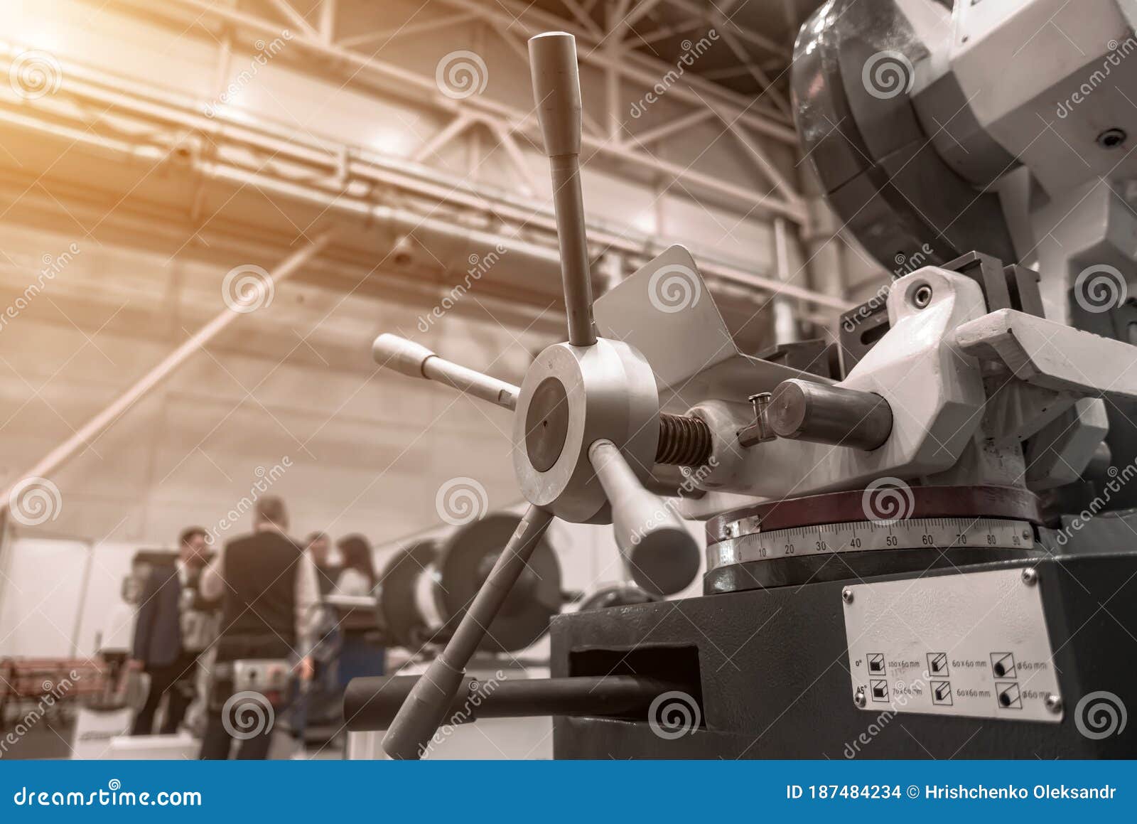 Machine Control Lever. Band Saw Control Lever for Metal Stock Photo ...