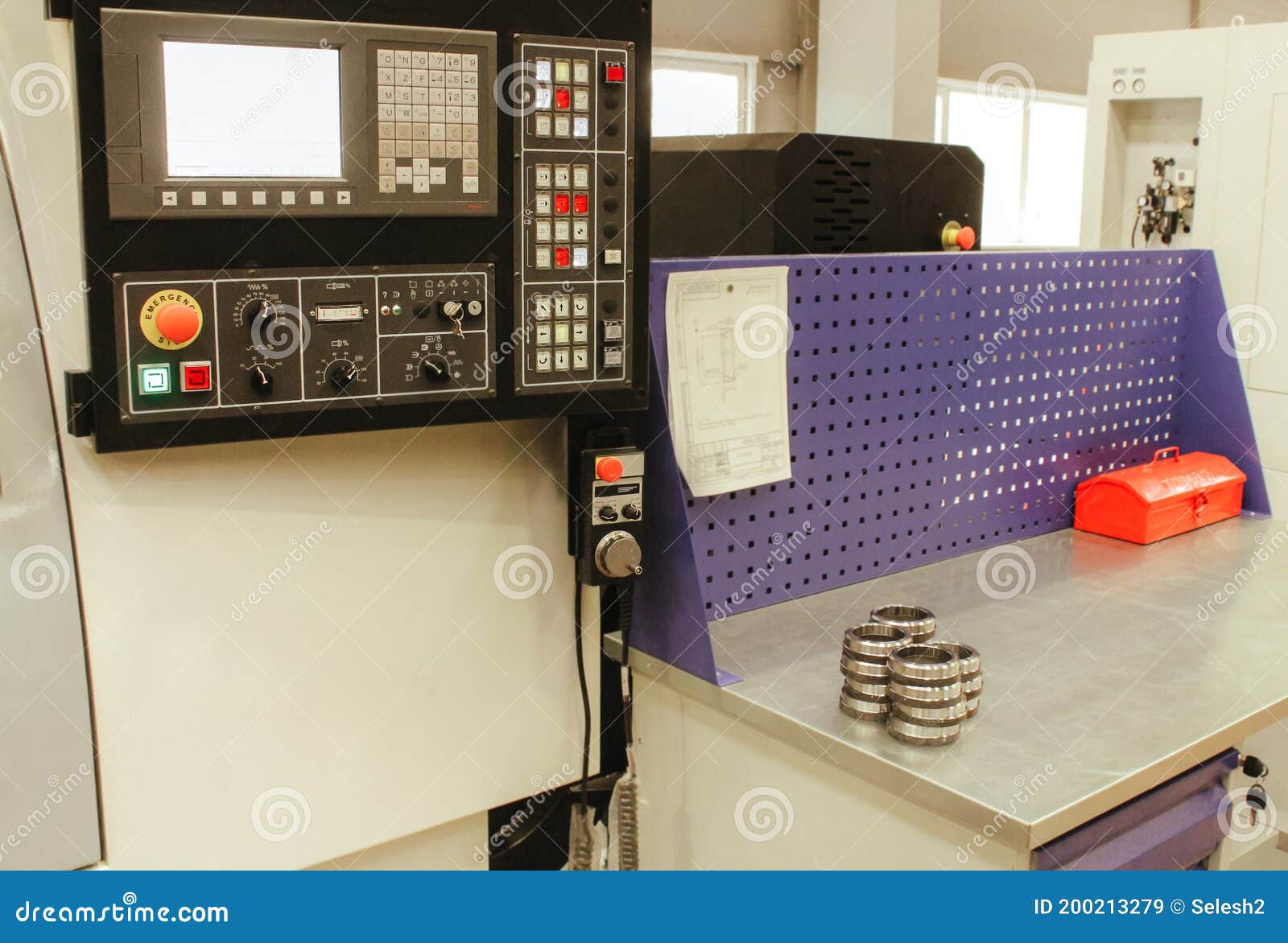 Machine Control Panel CNC. Metalworking Milling Machine Stock Image ...