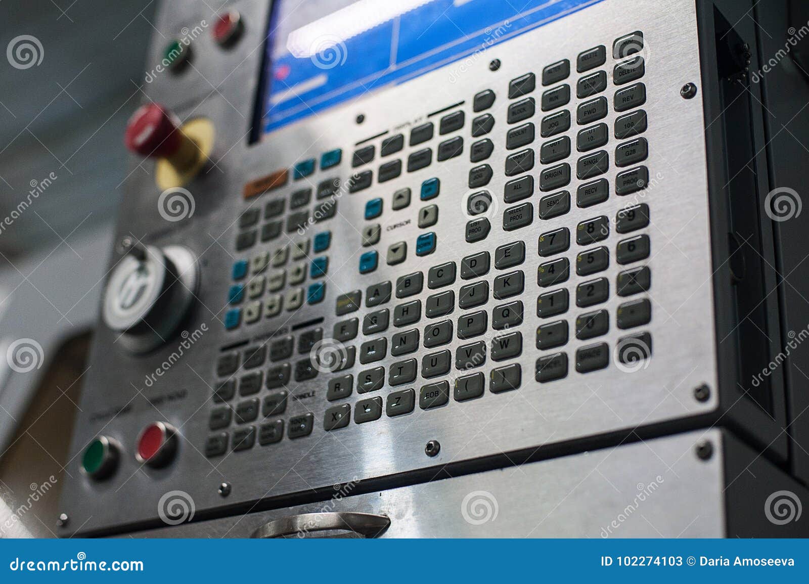 Machine Control Panel CNC. Metalworking CNC Milling Machine. Cutting ...