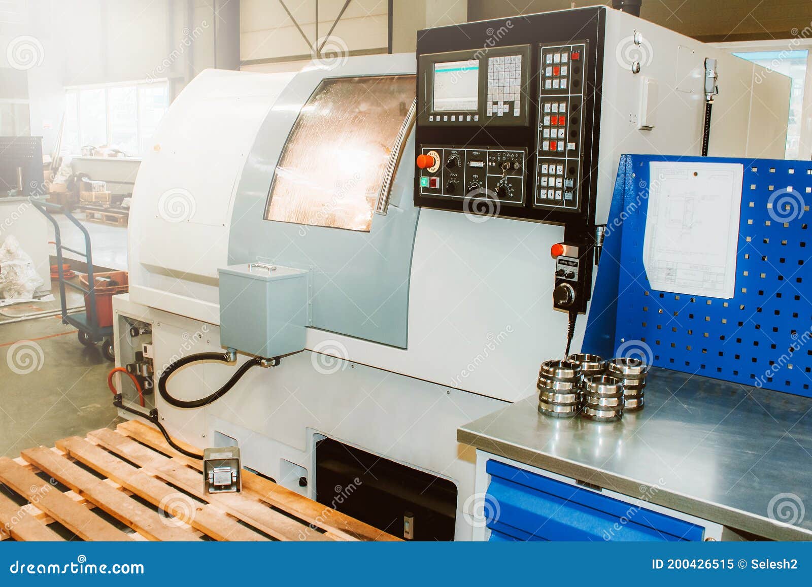 Machine Control Panel CNC. Metalworking Milling Machine. Cutting Metal ...