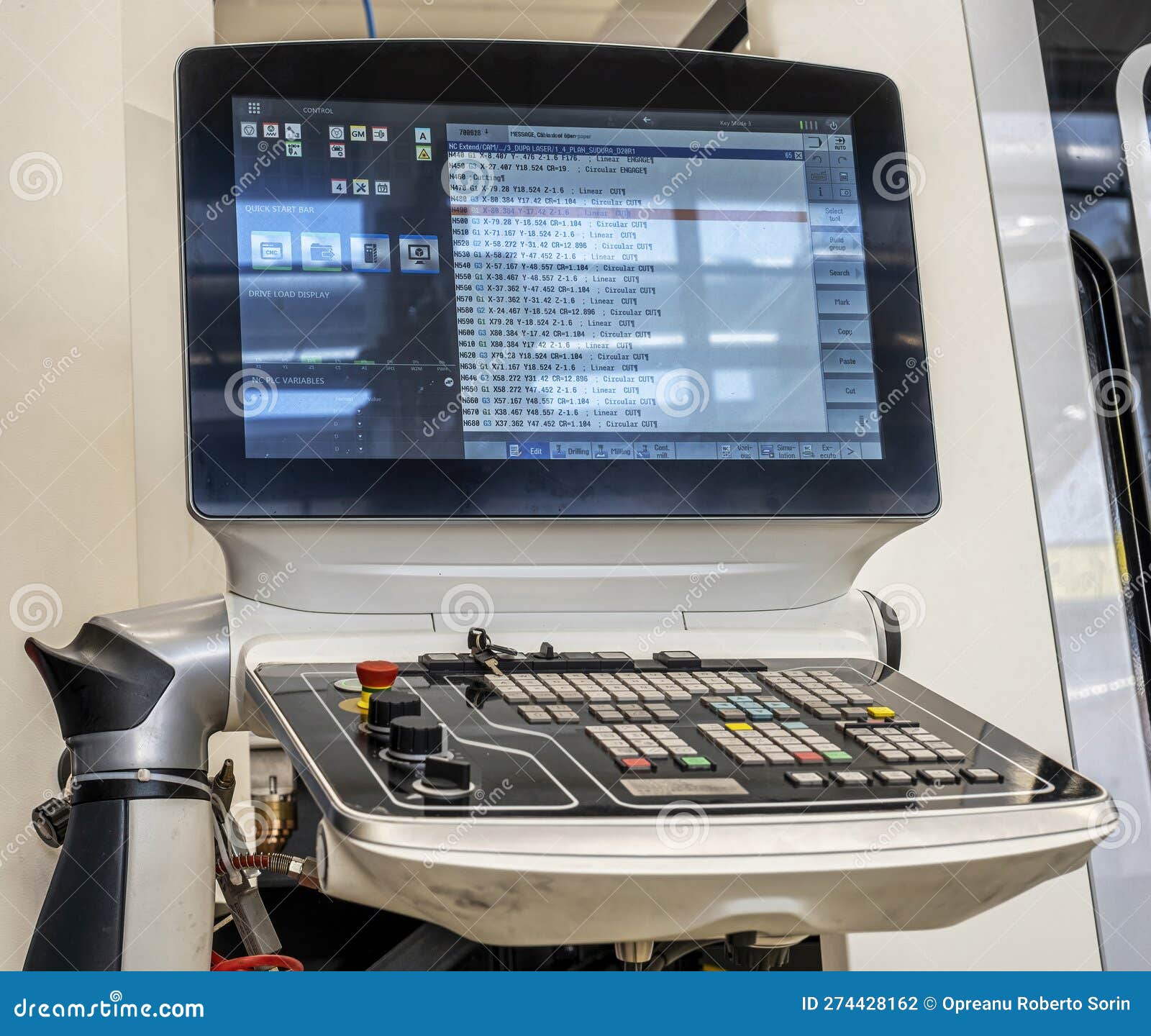 Machine Control Panel with Numerical Control and Touch Screen Display ...