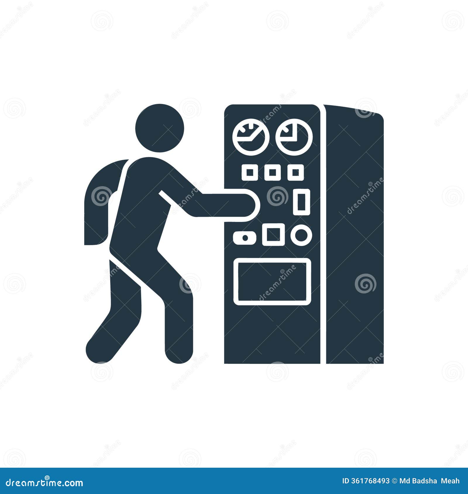 Machine Control Panel Operator Icon Stock Vector - Illustration of ...