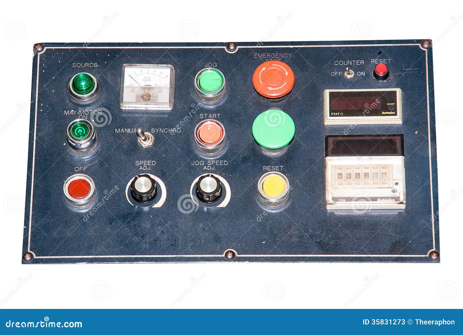Machine control panel. stock image. Image of switch, start - 35831273