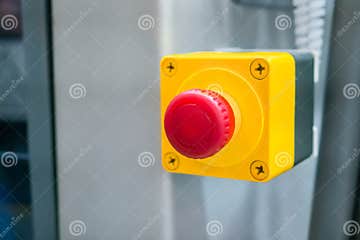 Machine Control Panel with Red Switch Button - Emergency Stop at ...
