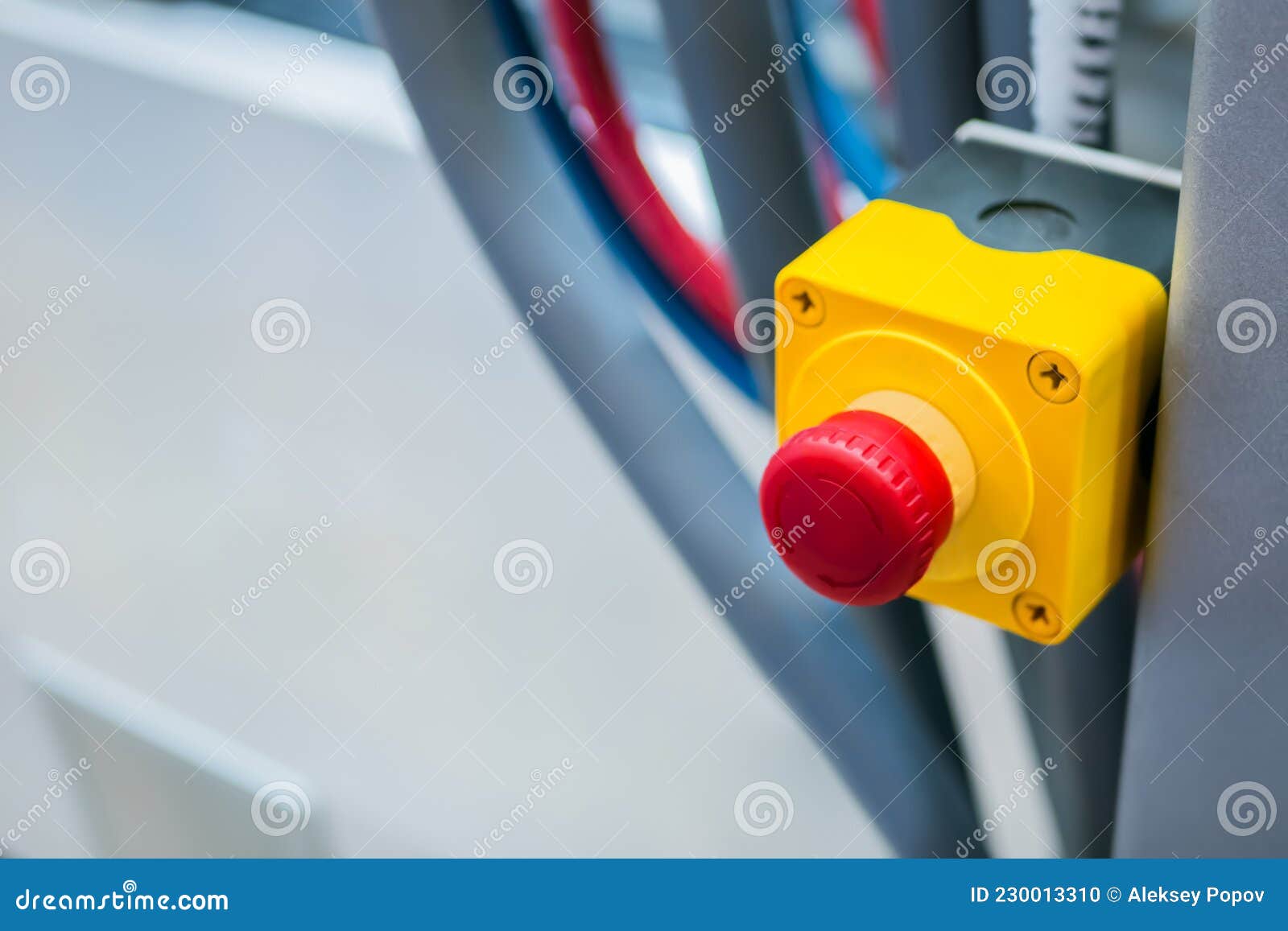 Machine Control Panel with Red Switch Button - Emergency Stop at ...