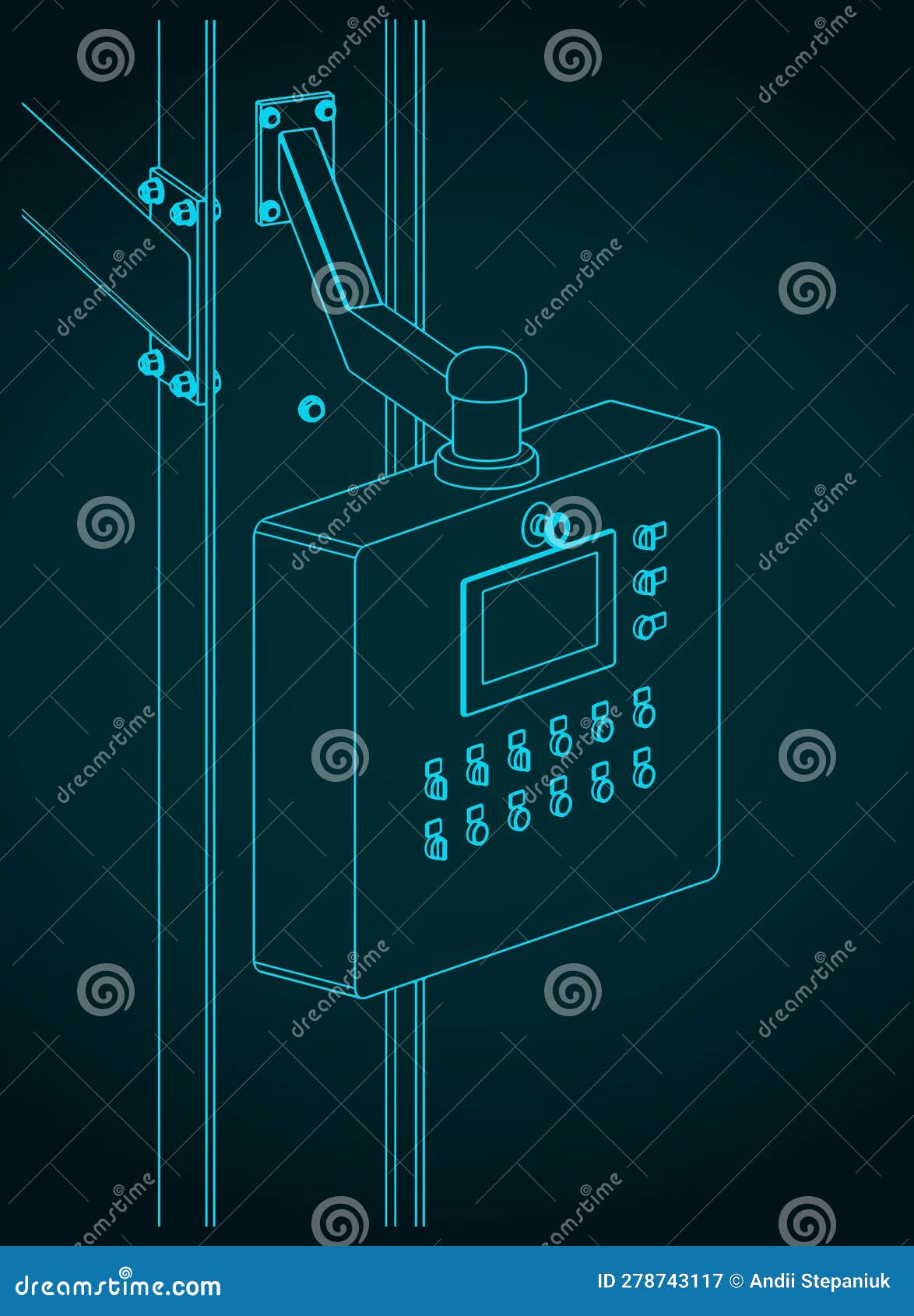Machine control panel stock vector. Illustration of sketch - 278743117