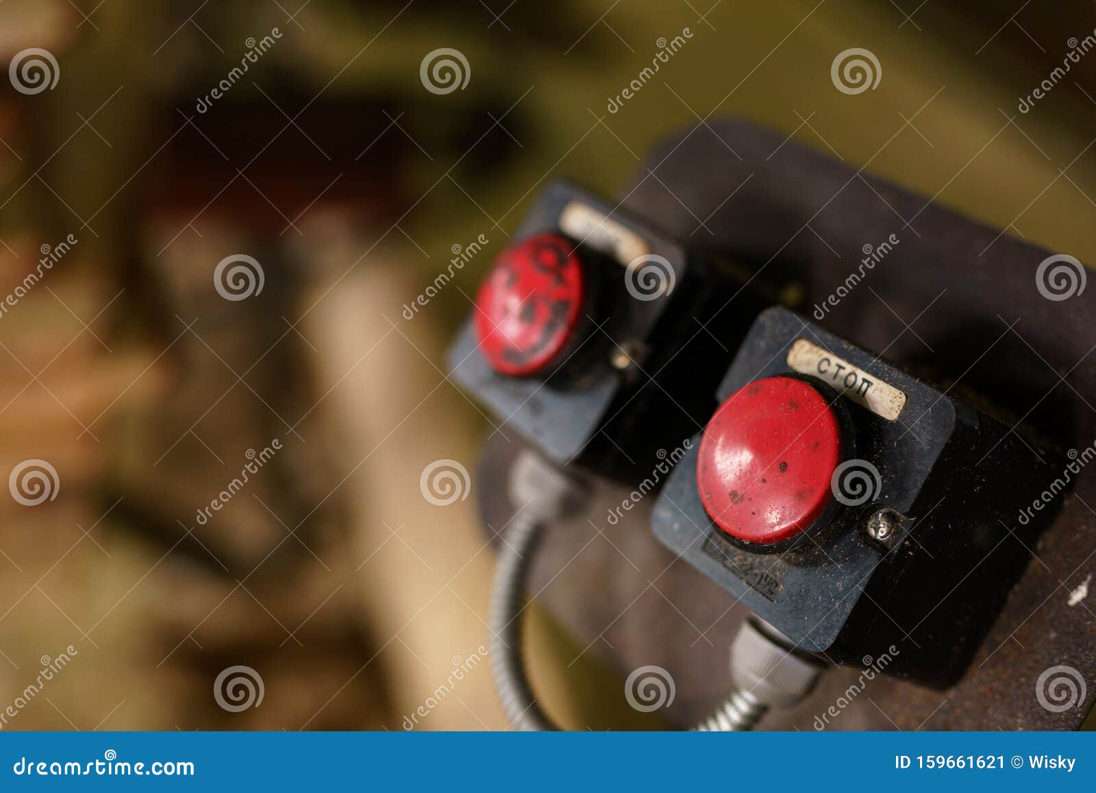 Machine Control Panel with Two Red Buttons Stock Image - Image of ...