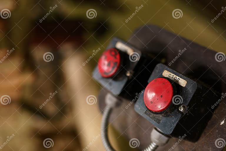 Machine Control Panel with Two Red Buttons Stock Image - Image of ...