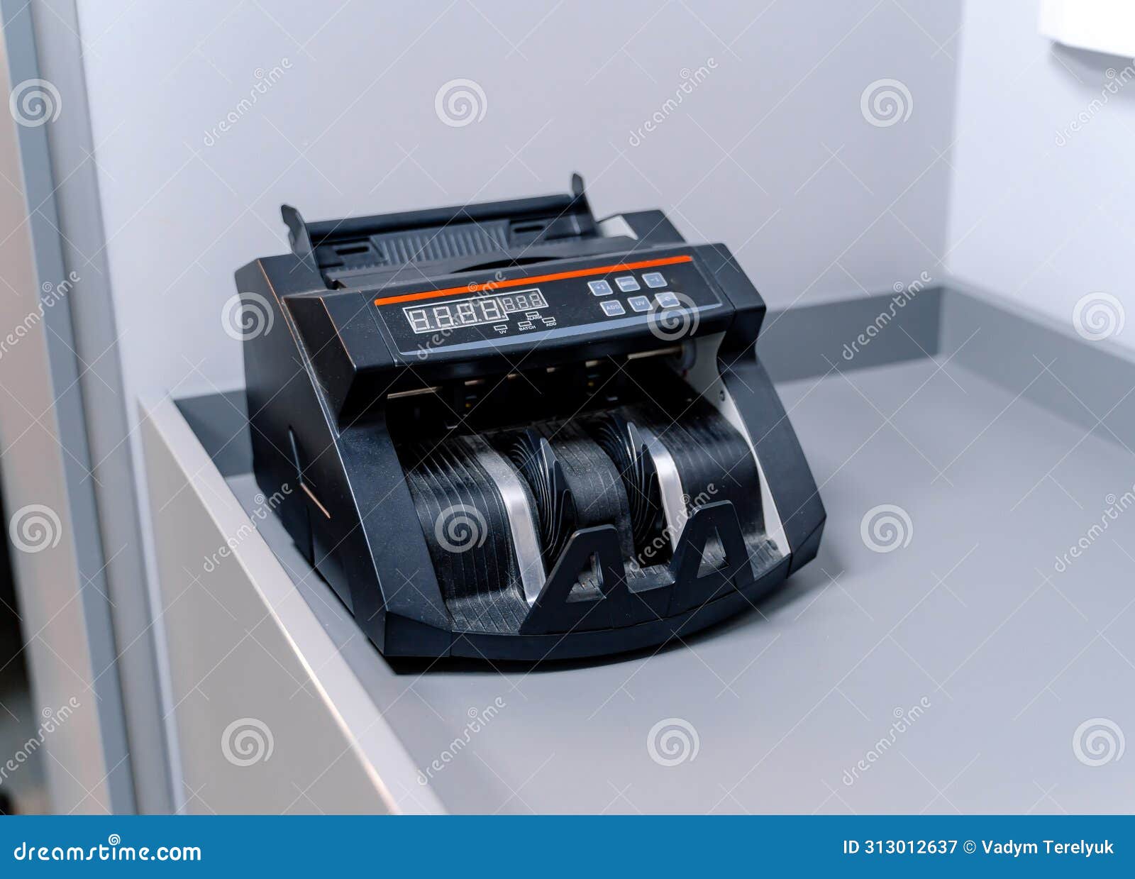 Machine for Counting Money Isolated on White. Bancnote Counter. Closeup ...