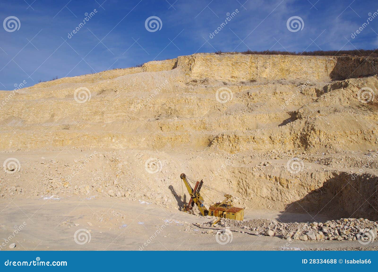 Machine for Crushing Stone in Quarry Stock Photo - Image of yellow ...