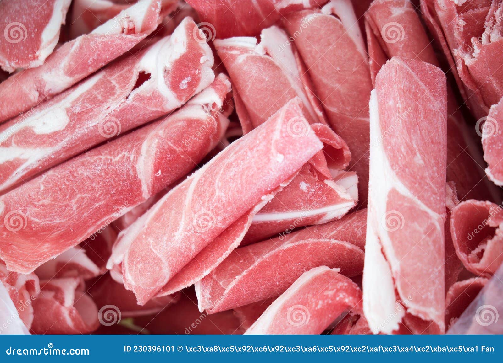 Machine Cut Mutton Rolls Closed Stock Image - Image of sliced ...