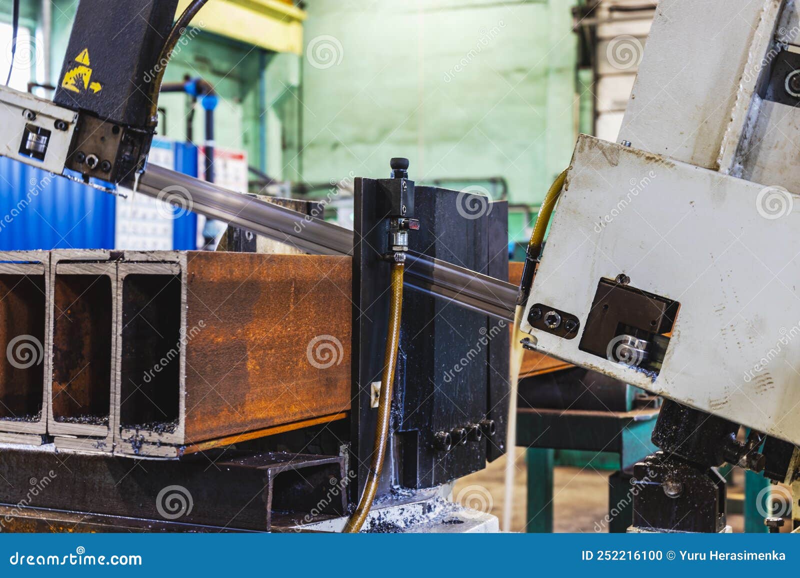 Machine for Cutting Metal Profile. the Saw Cuts Metal Blanks into ...