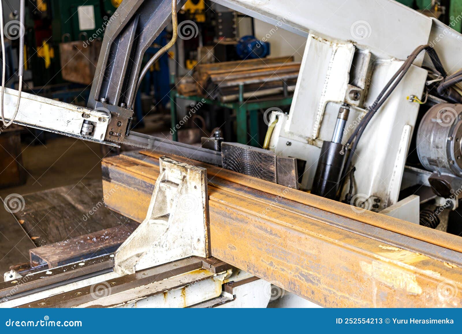 Machine for Cutting Metal Profile. the Saw Cuts Metal Blanks into ...