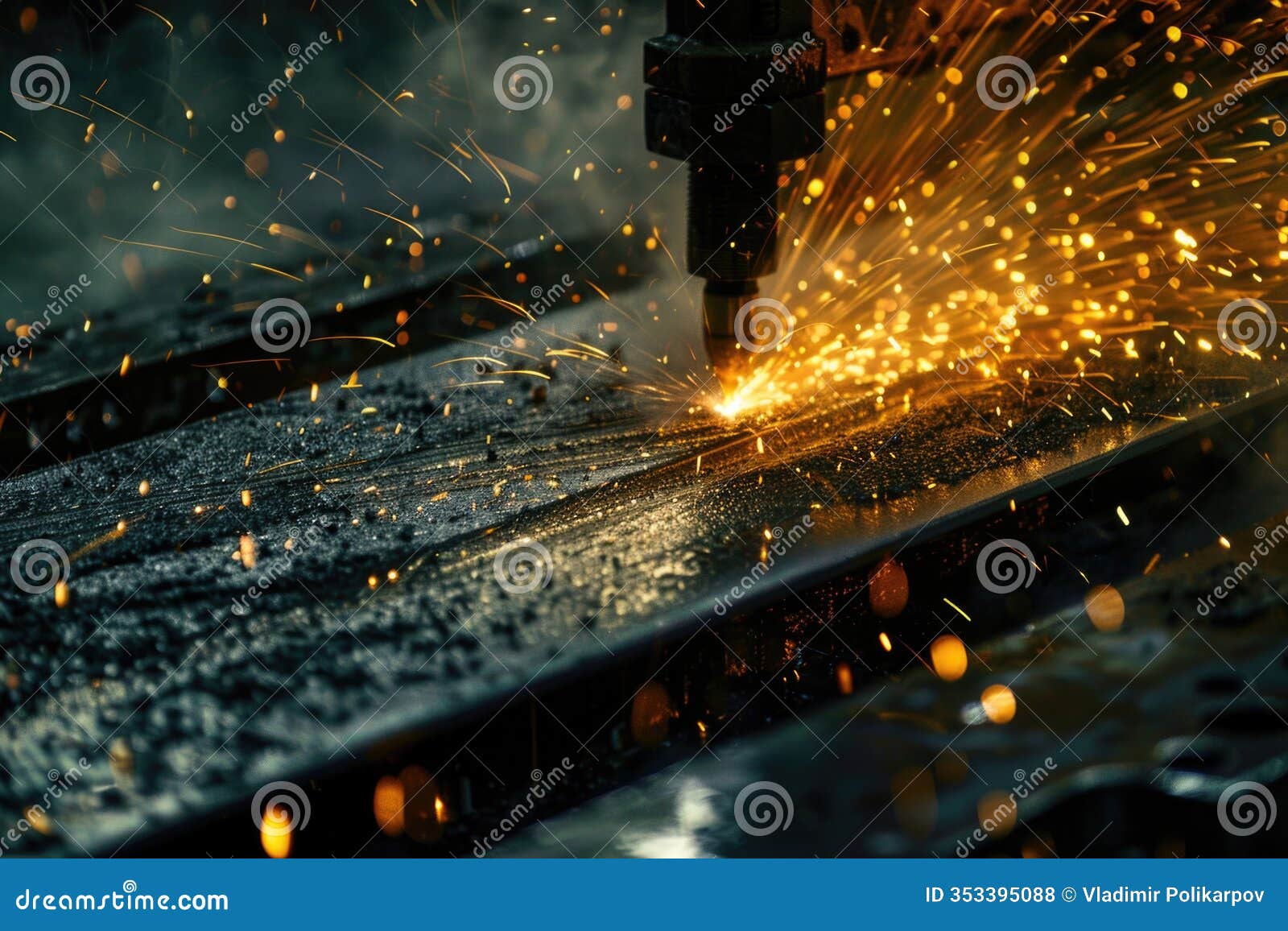 A Machine Cutting Metal with Sparks Flying Stock Photo - Image of tool ...