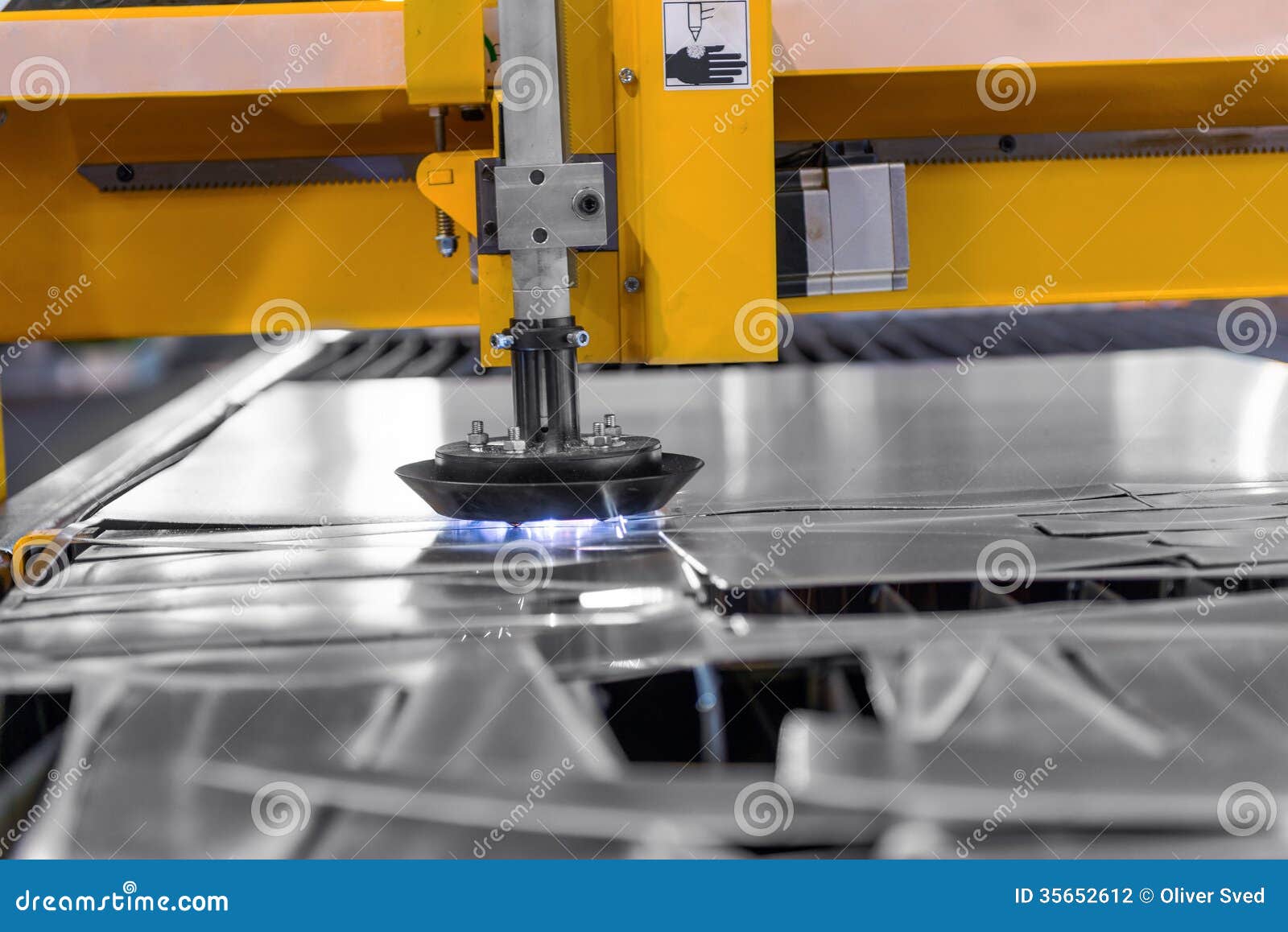 Machine Cutting Steel in a Factory Stock Photo - Image of heat, iron ...