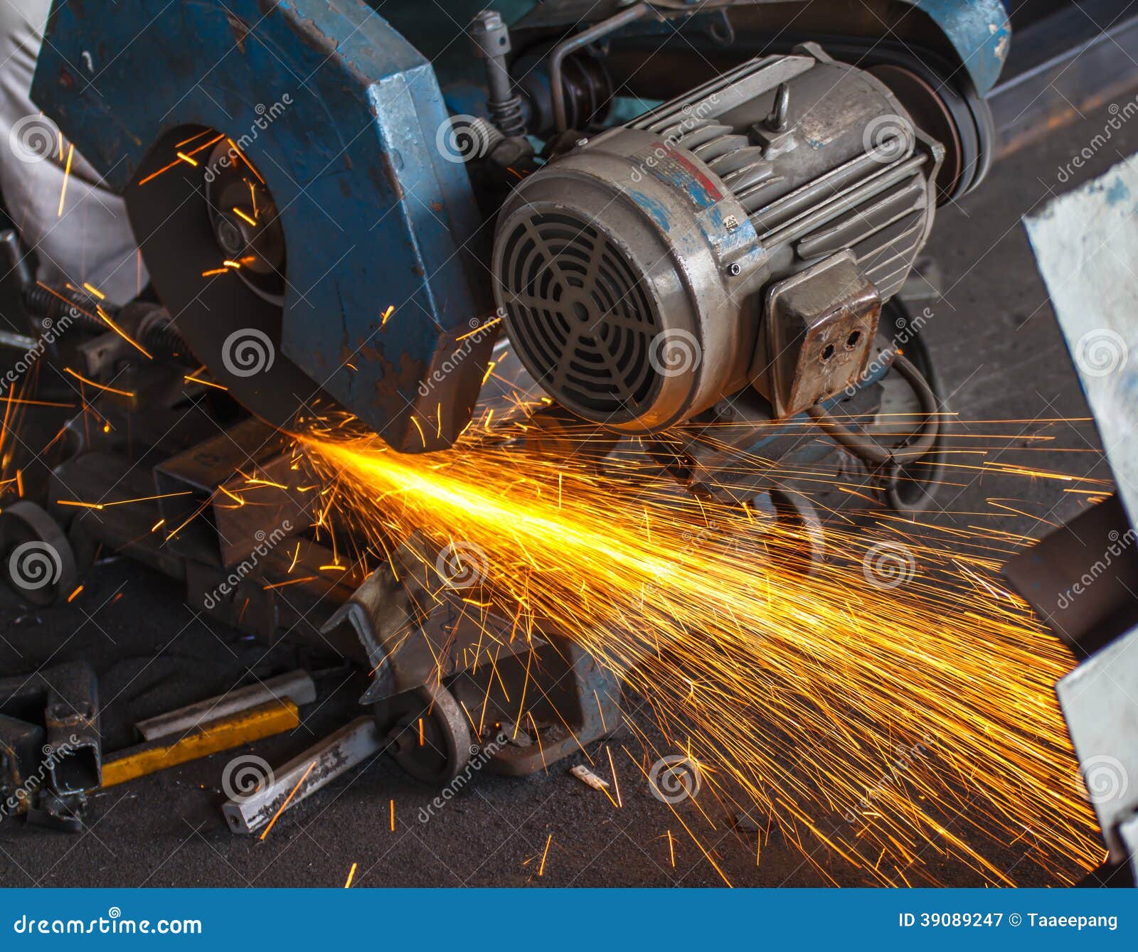 Machine for cutting steel stock image. Image of disc - 39089247