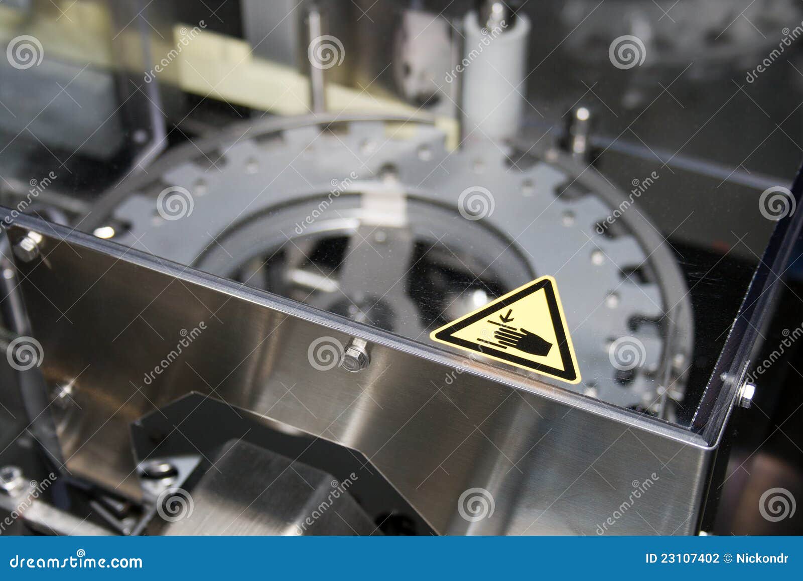 Machine Danger Sign Keep Hands Stock Photo - Image of production ...