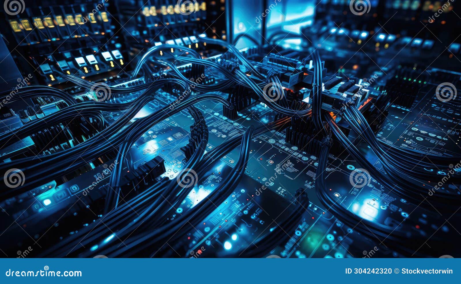 Machine Data Tech Background Stock Illustration - Illustration of ...
