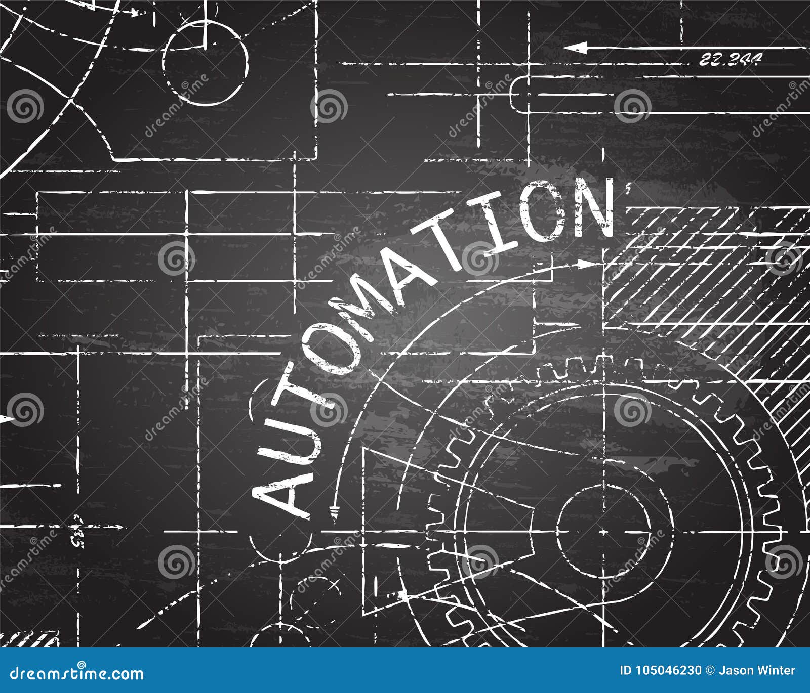 Machine De Tableau Noir D'automation Illustration de Vecteur ...