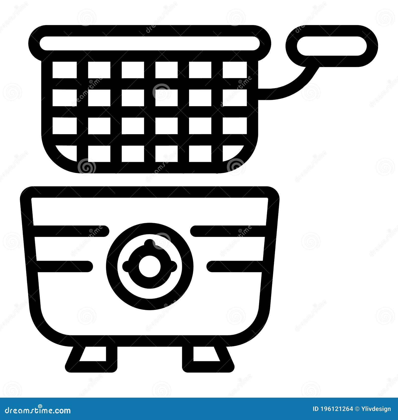 Machine Deep Fryer Icon, Outline Style Stock Vector - Illustration of ...