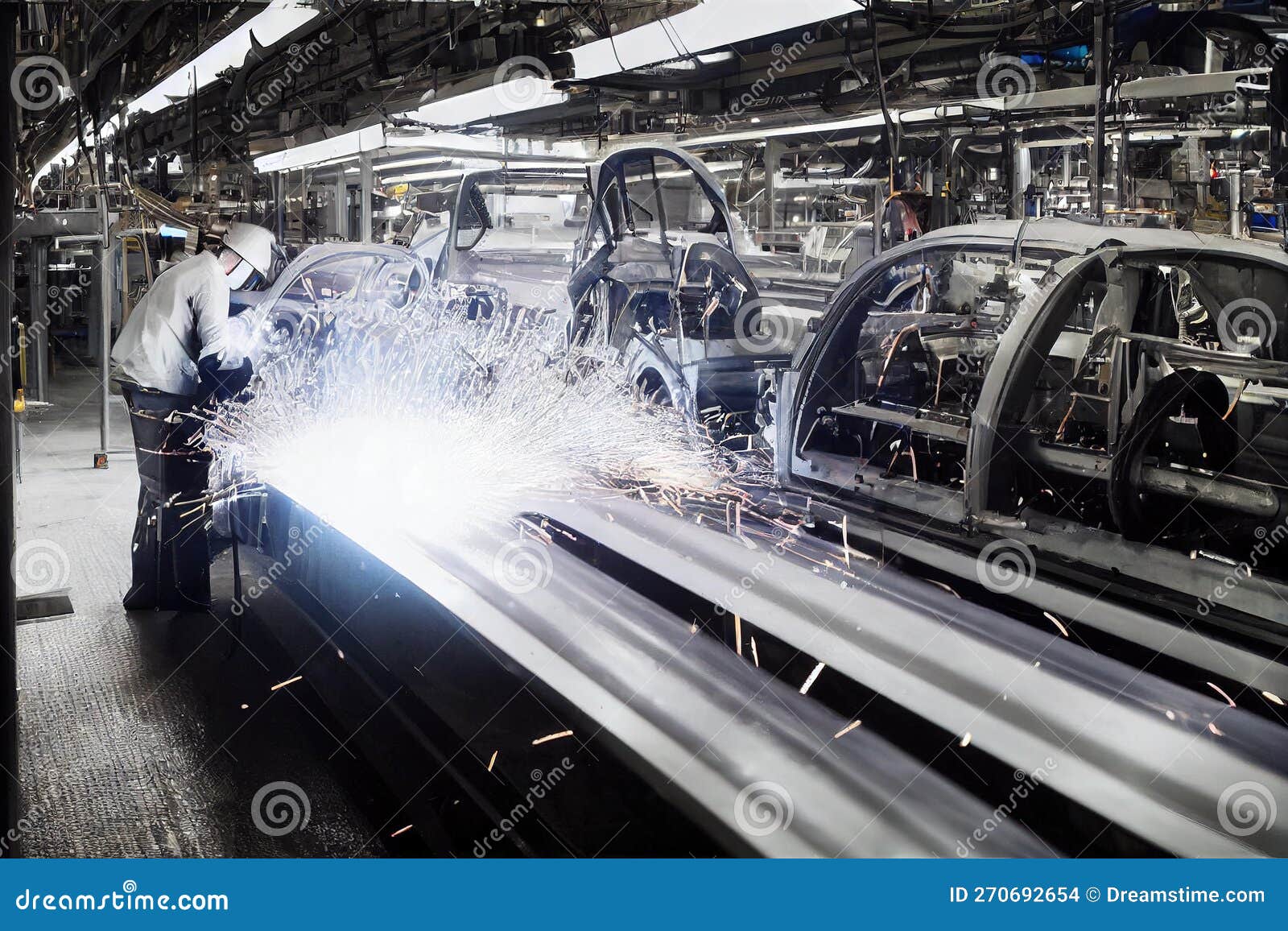 Machine Design Steel Work in Factory Welding Process. Stock ...