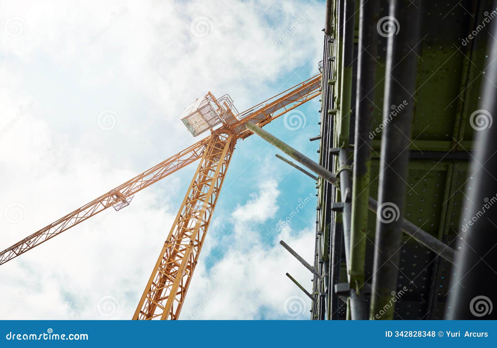 Machine, Development and Equipment in Construction Site with Crane ...