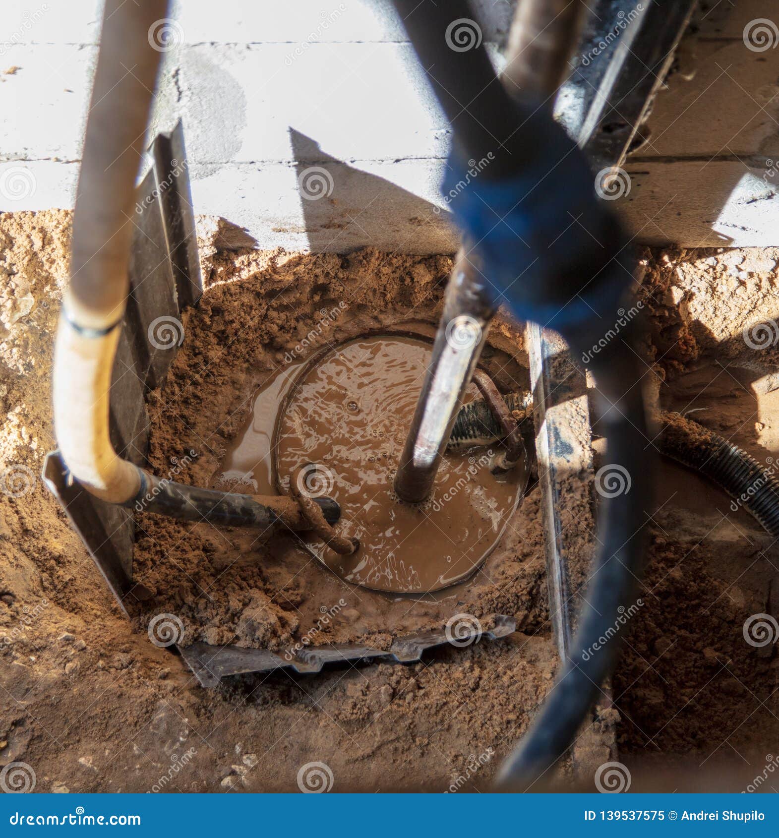 Machine for Drilling a Hole in the Ground Stock Image - Image of ...