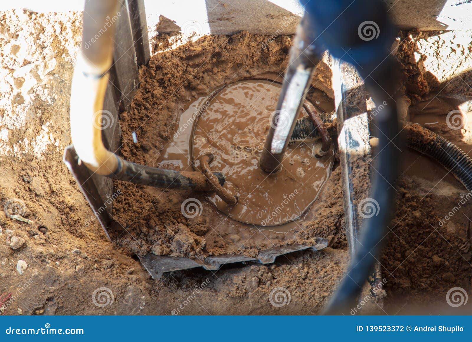 Machine for Drilling a Hole in the Ground Stock Photo - Image of ...