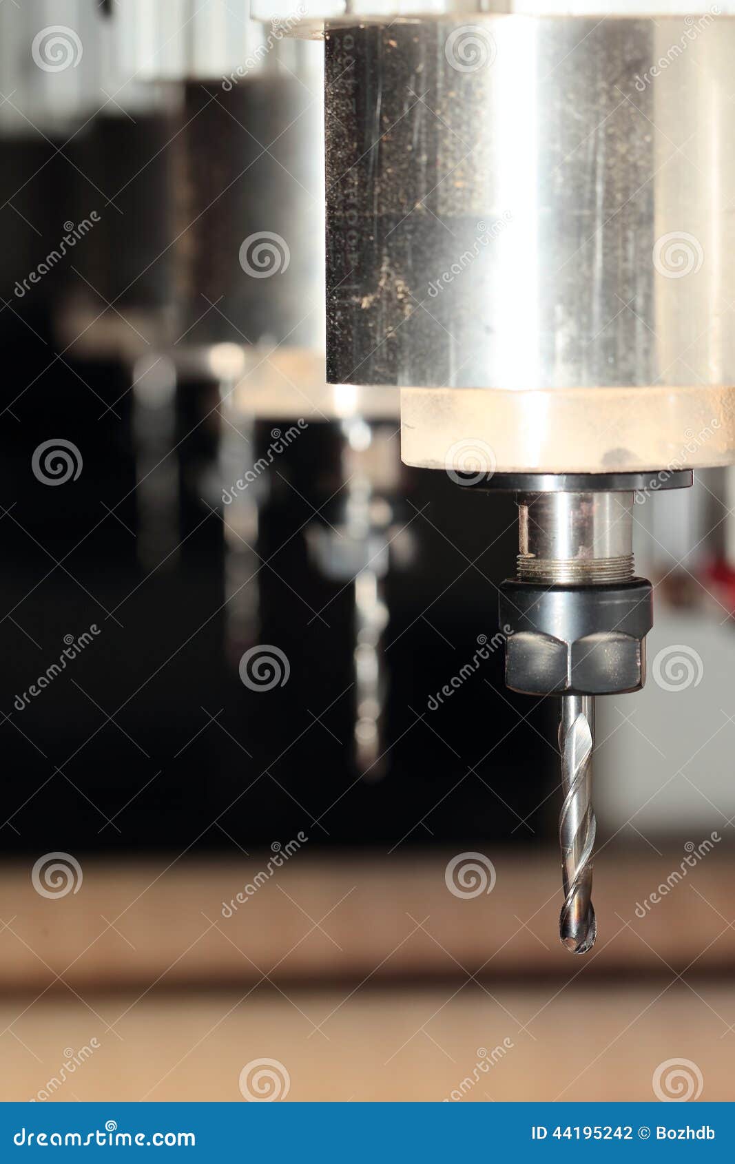 Machine is drilling wood stock photo. Image of closeup - 44195242