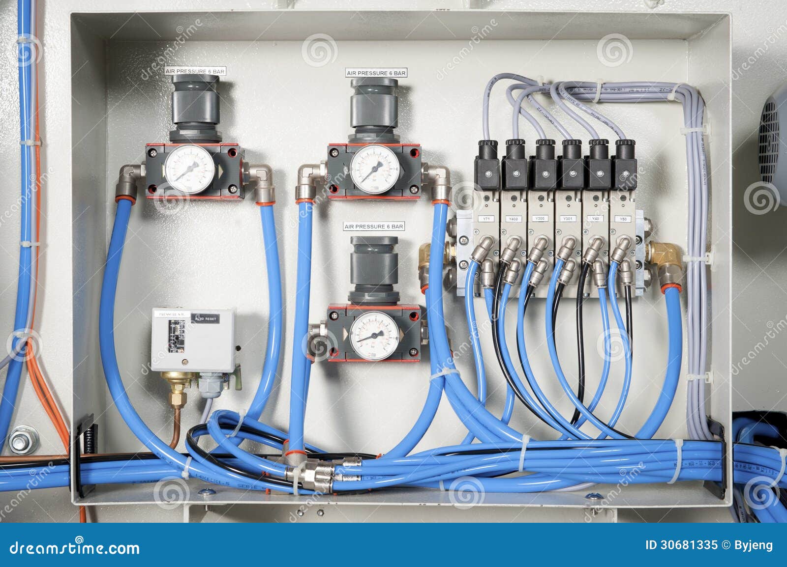 Machine electrical panel stock image. Image of cables - 30681335